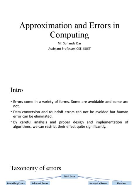 Approximation And Errors In Computing Pdf Rounding Significant Figures