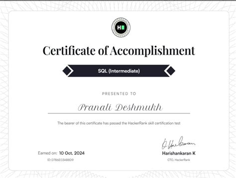 Pranali Deshmukh On Linkedin Sql Dataanalysis Hackerrank Sqlintermediate Databaseoptimization