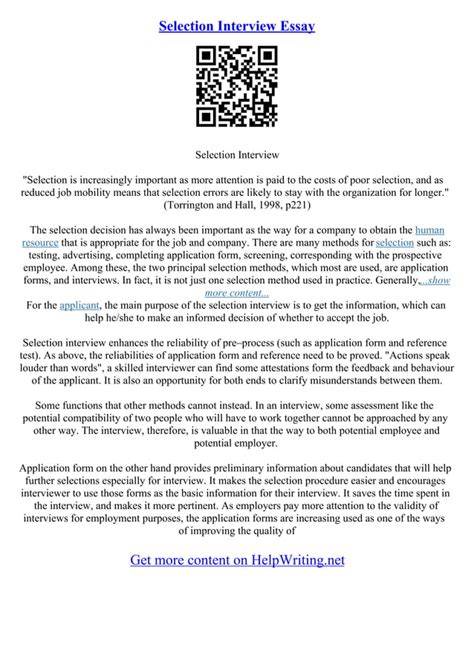 Writing An Interview Essay PDF