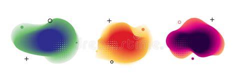 Organic Amoeba Blob Shape Abstract Green Color With Line Vector