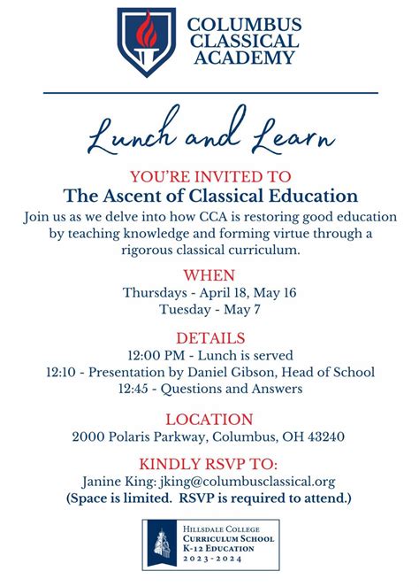 Columbus Classical Academy On Linkedin Join Us This Thursday As We