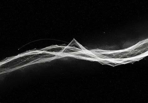 Abstract White Particle Wave In Dark Space Stock Illustration Illustration Of Fractal