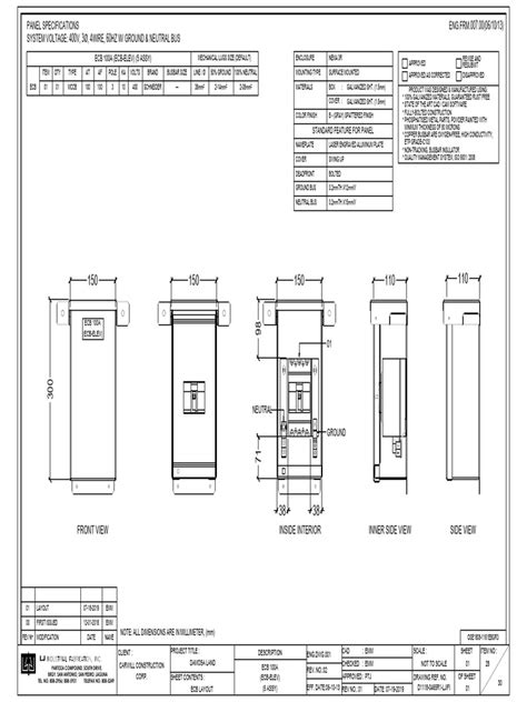 Ecb 100a Panel Specifications Guide Pdf Building Engineering