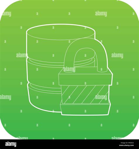 Blocked Database Icon Green Vector Stock Vector Image And Art Alamy