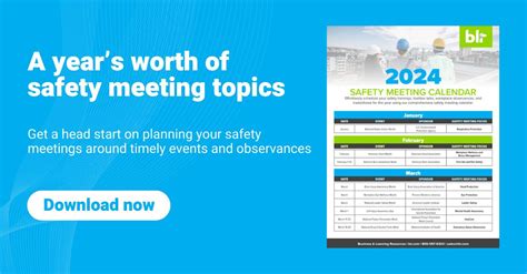 A Years Worth Of Safety Meeting Topics For 2026 Blr
