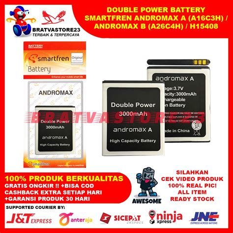 Jual Baterai Hp Smartfren Andromax A B A16C3H A26C4H H15408 Original Double Power Batre