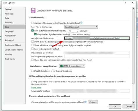 Where Are Excel Autosave Files Stored In Windows 10