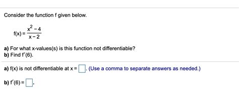 Solved Consider The Function F Given Below X 4 Fx