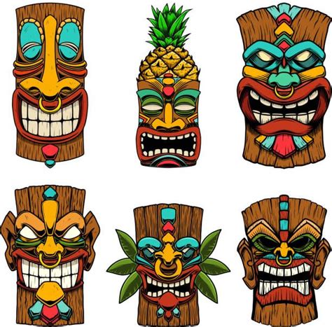 Tiki Mask Stock Illustrations Royalty Free Vector Graphics Clip Art