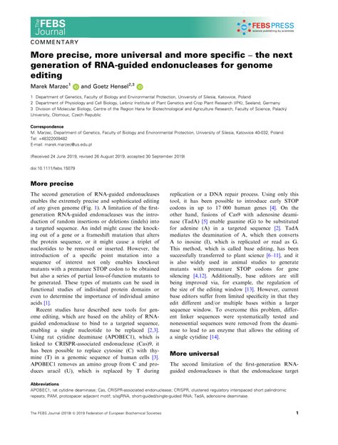 Pdf More Precise More Universal And More Specific The Next