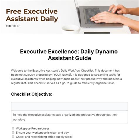 Executive Assistant Daily Planner At Zane Morrison Blog