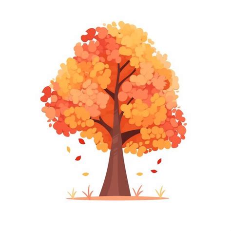 Premium Photo There Is A Tree With Leaves Falling From It On The Ground Generative Ai