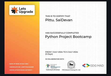 Saidevan Pittu On Linkedin Hey Everyone I Am Excited To Share That I Have Completed The Python