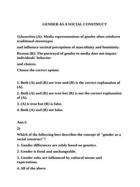 Gender As A Social Construct Pdf Gender Gender Studies