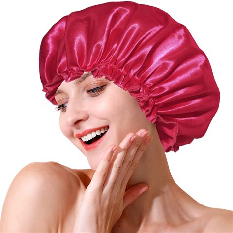 亚马逊单层花边睡帽夏季透气女成人护发帽仿真丝浴帽长发花边睡帽 阿里巴巴