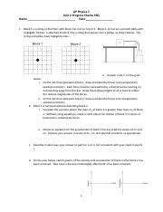 2021 Unit 2 Progress Checks FRQ Pdf AP Physics 1 Unit 2 Progress