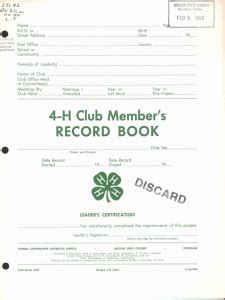 4 H Record Book Template Track Projects And Activities