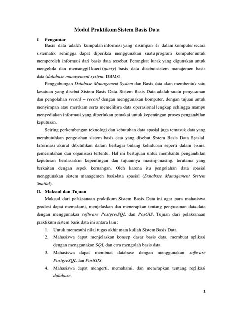Modul Praktikum Sistem Basis Data Pdf