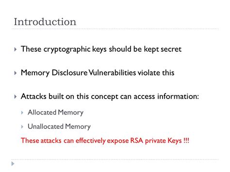 Protecting Cryptographic Keys From Memory Disclosure Attacks Presented