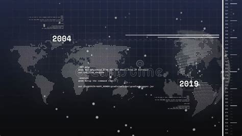 Dashboard Loading Showing Map And Globe Rotating Updating Years Code And Scan Lines For