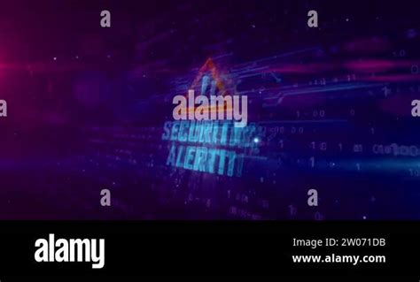 Security Alert Hologram Intro On Dynamic Futuristic Background Modern