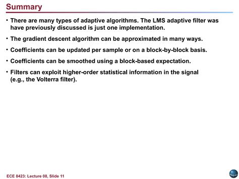 lecture 08 the lms algorithm signal processing pptx