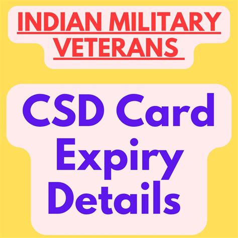 Csd Card Expiry Details Indian Military Veterans