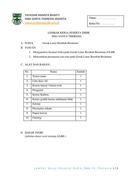 Lkpd Kd Gerak Lurus Berubah Beraturan Pdf