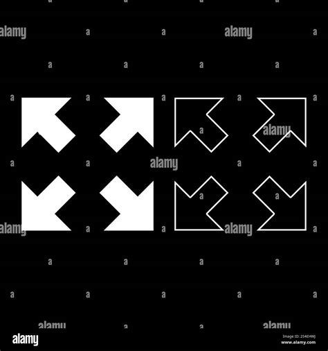 Four Arrows Pointing To Different Directions From The Center Icon Set White Color Vector