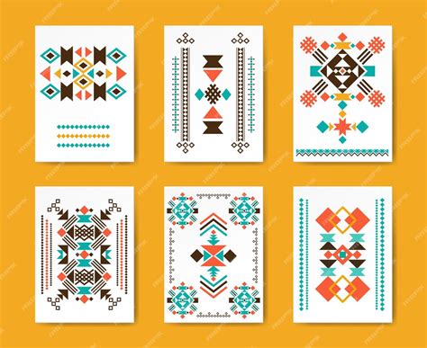 기하학적 힙 스터 부족 삼각형 전단지 민족 전통 창의적인 패턴 무료 벡터