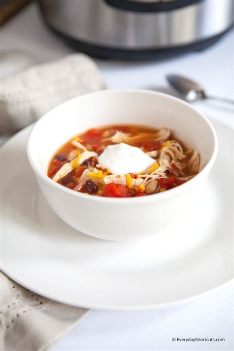Instant Pot Weight Watchers Chicken Taco Soup Everyday Shortcuts