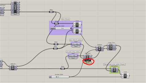 Remove The Large Circle Curve That Intersects With The Small Circle Curve Grasshopper Mcneel