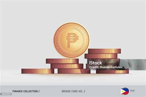 청동 색 동전입니다 현실적인 필리핀 페소 동전 쌓아 동전에 서입니다 웹사이트 웹 디자인 모바일 애플 리 케이 션 인포 그래픽에 대 한 금융 개념 개념에 대한 스톡 벡터 아트