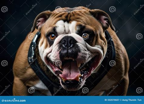 An Aggressive Pit Bull Barking Angrily With An Isolated Background
