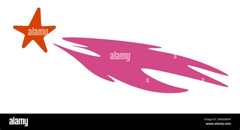 Shooting Star With Tail Falling Celestial Body Stock Vector Image