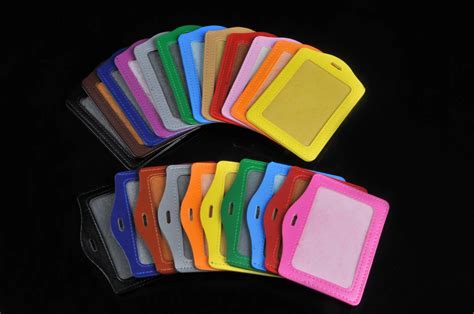 Pu Leather Id Tag Set Working Permit Bus Card Employee Set Badges