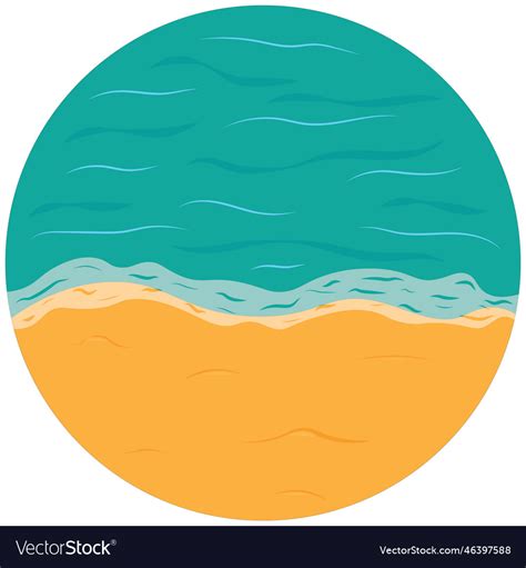 Sunny Day Sea Beach Circle Background Royalty Free Vector
