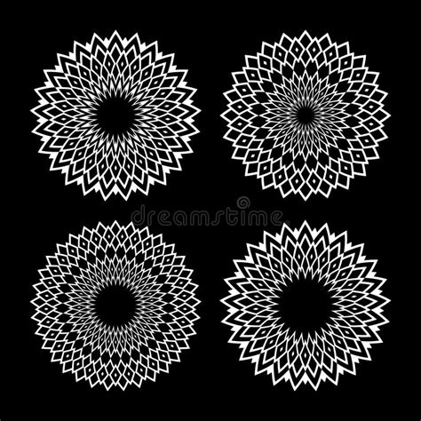 Abstract Decorative Geometric Circle Patterns Stock Vector Illustration Of Isolated Lacy