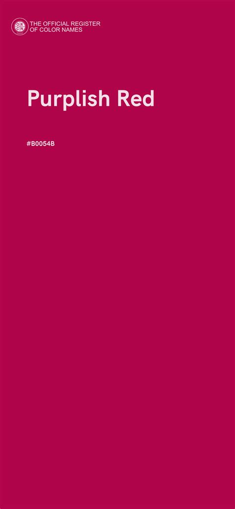 Purplish Red Color B0054b The Official Register Of Color Names