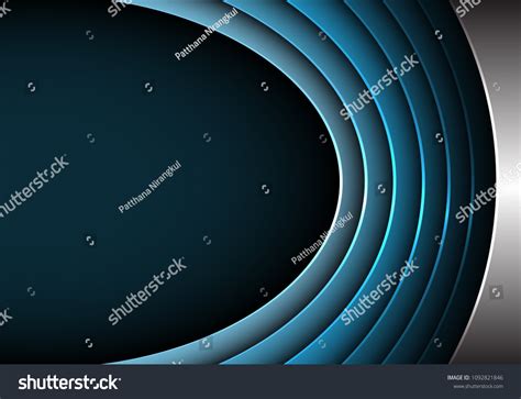 Abstract Blue Tone Metal Curve Overlap Stock Vector Royalty Free