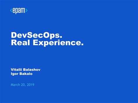 Dev Secops Real Experience Ppt