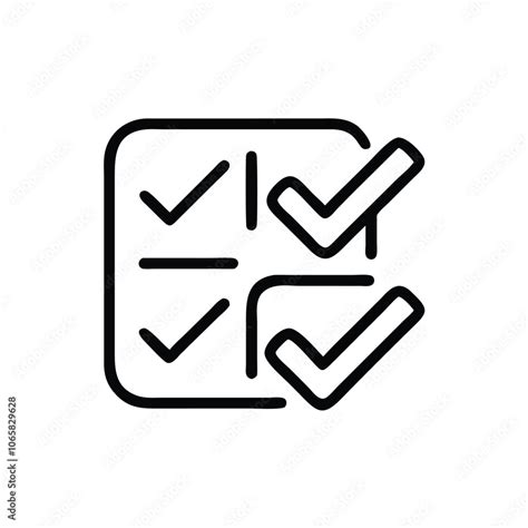 Checklist Icon With Multiple Check Marks Black Outline Icon Of A