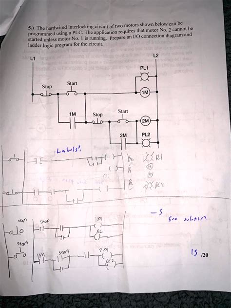 Solved The Hardwired Interlocking Circuit Of Two Motors Shown Below