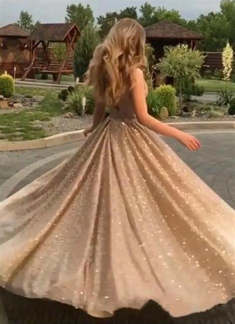 Custom Made Sequin Jewel Neck A Line Gold Sparkly Prom Dress 2019 Bling