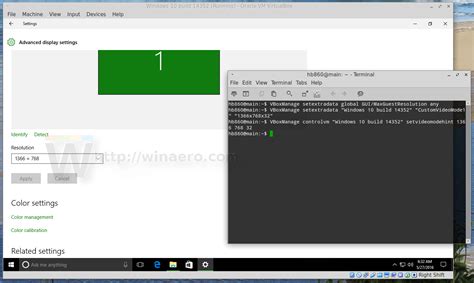 Set Exact Display Resolution In VirtualBox Virtual Machine