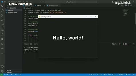 Hello Pygame Create A Stylish Window With Hello World Text Youtube