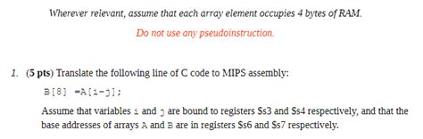 Solved Wherever Relevant Assume That Each Array Element
