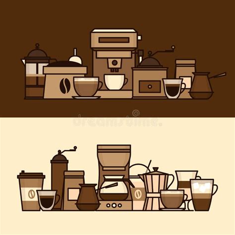 Coffee Brewing Elements Stock Illustrations 277 Coffee Brewing