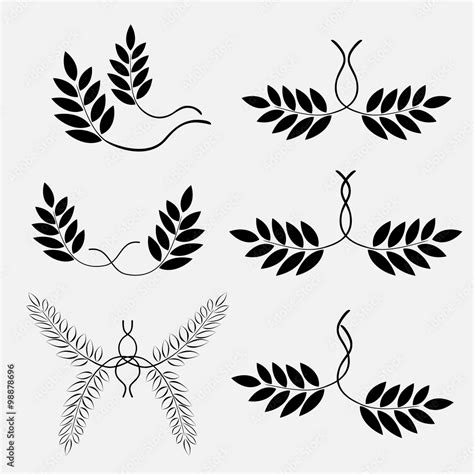 Laurel Tattoo For Lesbian Couple Sign Icon Floral Abstract Sex Composition Black Ornaments