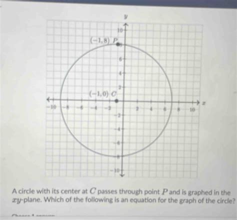 Solved A Circle With Its Center At C Passes Through Point P And Is